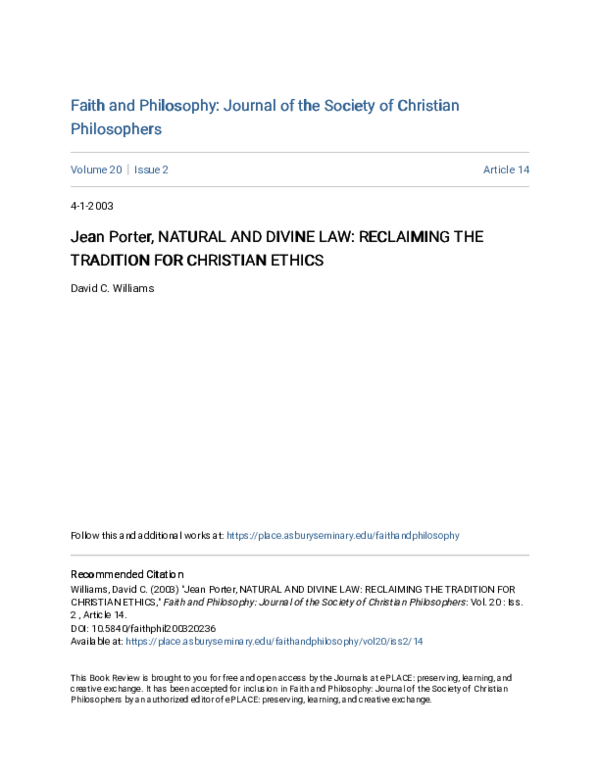 (PDF) Natural and Divine Law