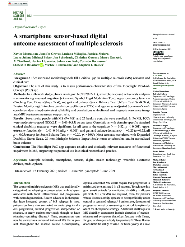 (PDF) A smartphone sensor-based digital outcome assessment of multiple ...