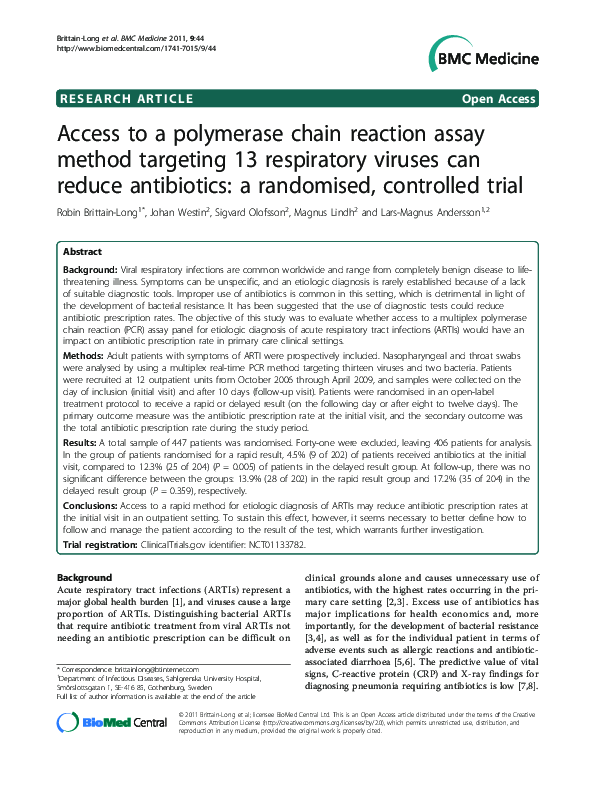 (PDF) Access to a polymerase chain reaction assay method targeting 13 ...