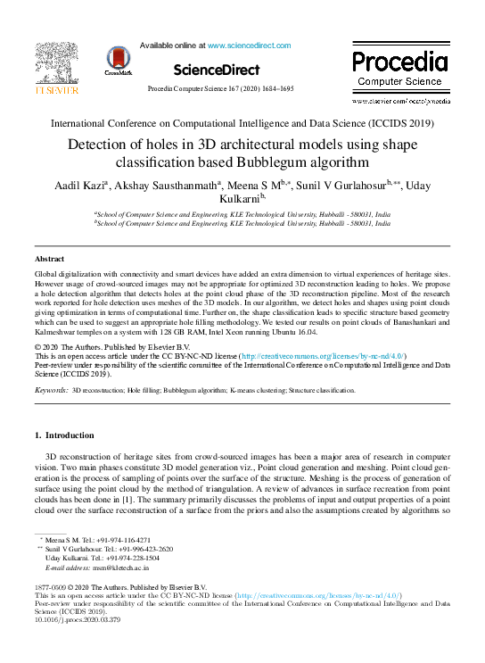 (PDF) Detection of holes in 3D architectural models using shape classification based Bubblegum ...