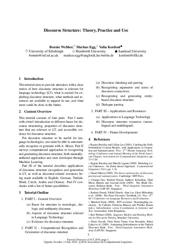 (PDF) Discourse Structure