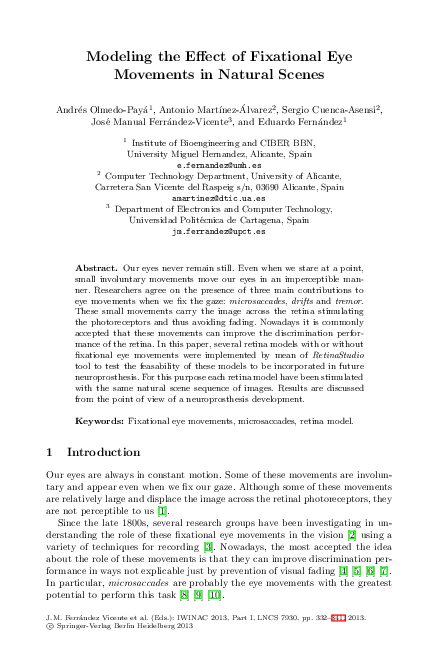 (PDF) Modeling the Effect of Fixational Eye Movements in Natural Scenes | Sergio Cuenca ...