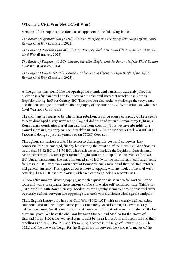 (DOC) When is a Civil War Not a Civil War?
