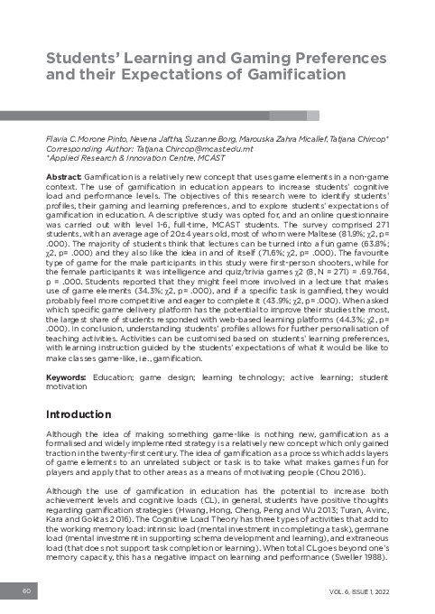 (PDF) Students' Learning and Gaming Preferences and their Expectations ...