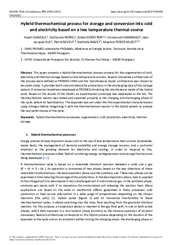 (PDF) Hybrid thermochemical process for storage and conversion into ...
