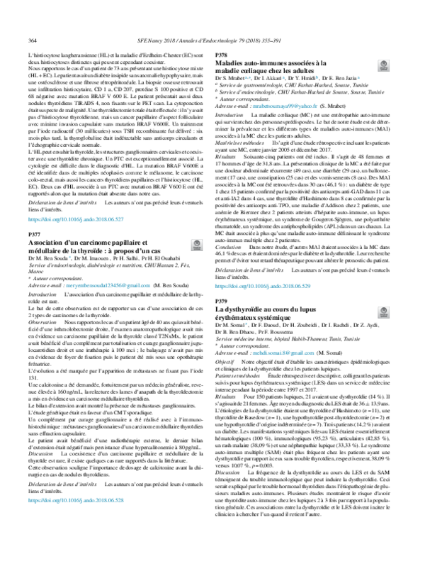 (PDF) Maladies auto-immunes associées à la maladie cœliaque de l’adulte ...