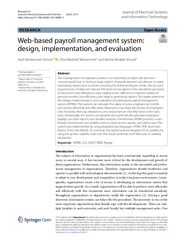 (PDF) Web-based payroll management system: design, implementation, and evaluation