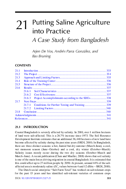 (PDF) Putting Saline Agriculture into Practice