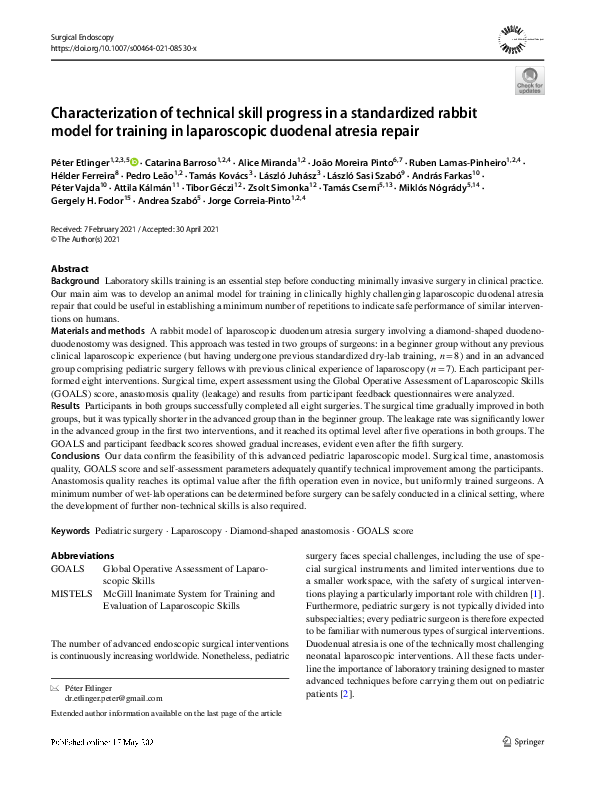 (PDF) Characterization of technical skill progress in a standardized ...
