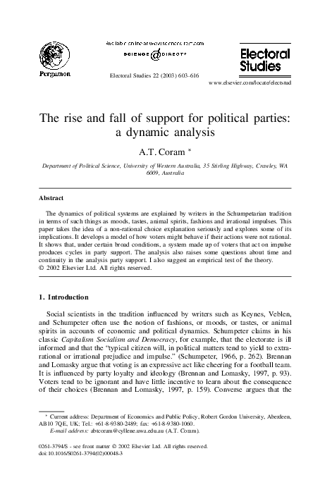 (PDF) The rise and fall of support for political parties: a dynamic ...