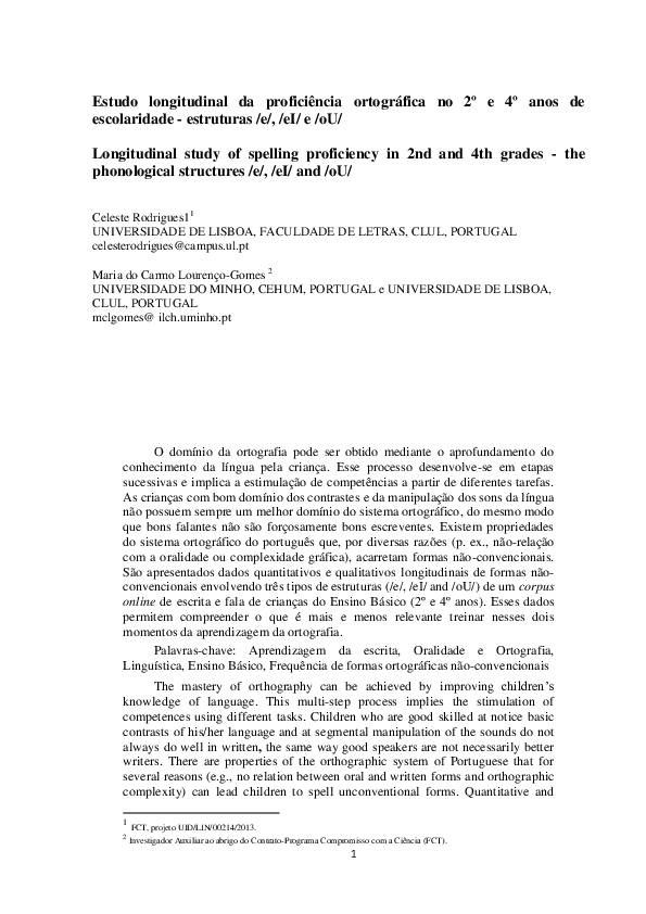 (PDF) Estudo longitudinal da proficiência ortográfica no 2º e 4º anos ...