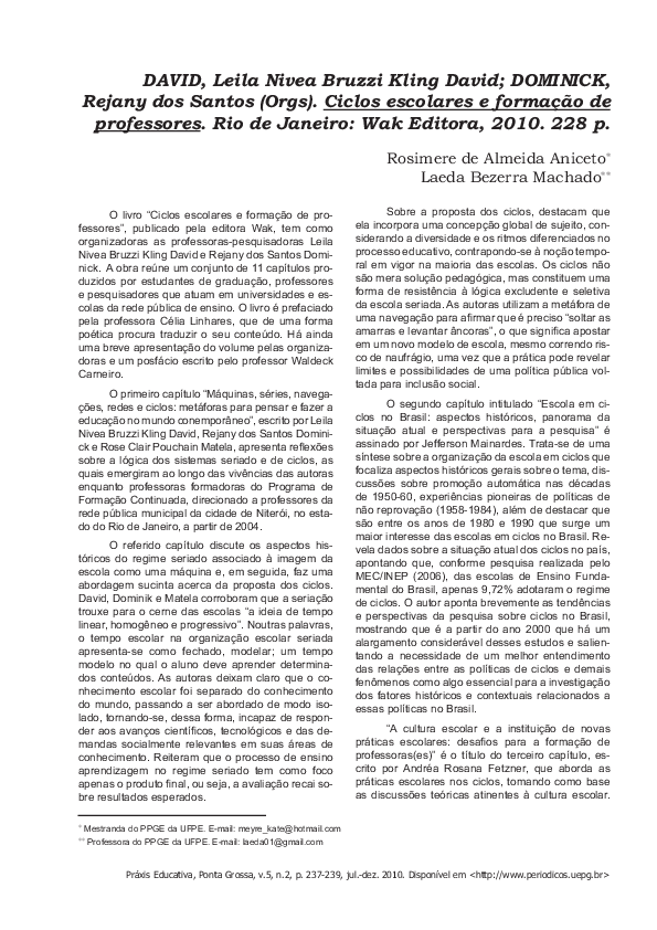 (PDF) DAVID, Leila Nivea Bruzzi Kling David; DOMINICK, Rejany dos ...