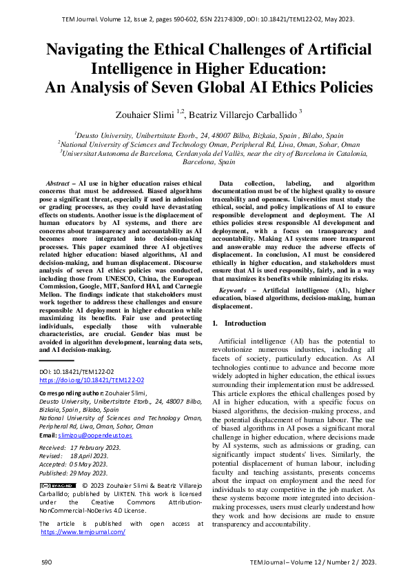 (PDF) Navigating the Ethical Challenges of Artificial Intelligence in ...