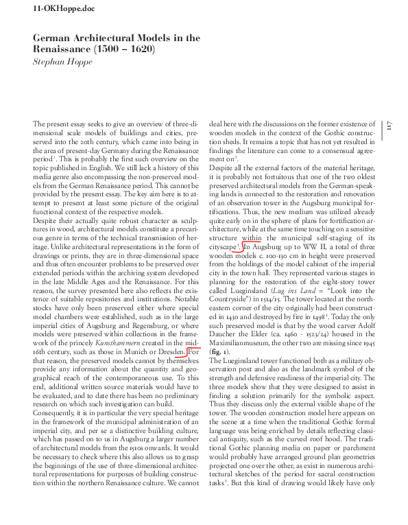 (PDF) Hoppe, Stephan (2015): German Architectural Models in the ...