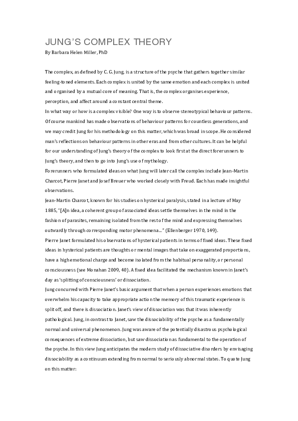 (PDF) Jung's Complex Theory