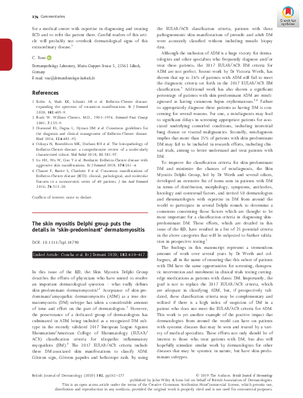 (PDF) The skin myositis Delphi group puts the details in ‘skin ...