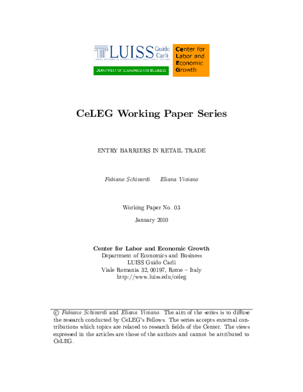 (PDF) Entry Barriers in Retail Trade