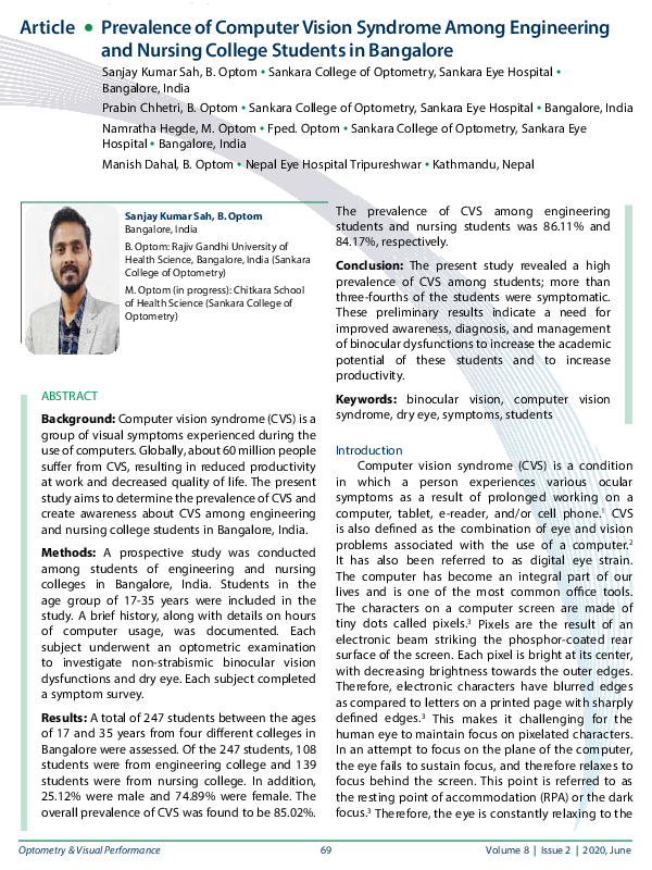 (PDF) Article • Prevalence of Computer Vision Syndrome Among ...