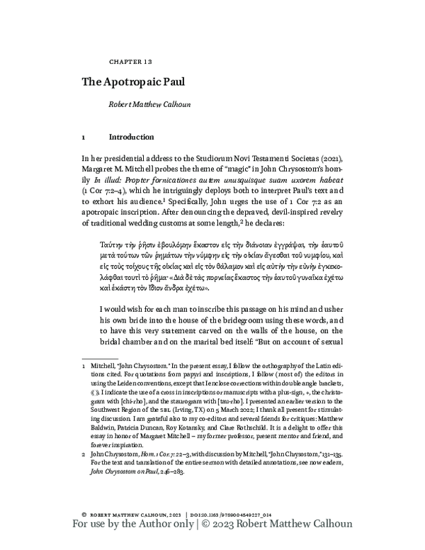 (PDF) The Apotropaic Paul