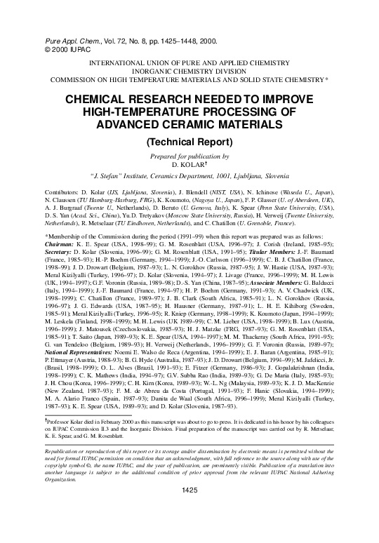 (PDF) Chemical research needed to improve high-temperature processing ...