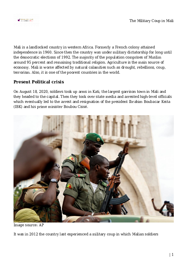 (PDF) The Military Coup in Mali