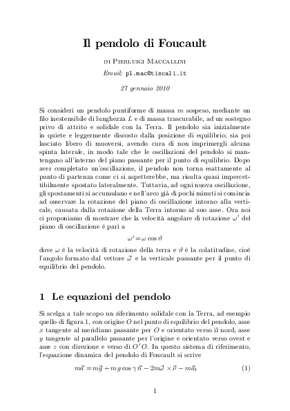 (PDF) Il pendolo di Foucault