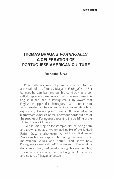 (PDF) Thomas Braga's Portingales: A Celebration of Portuguese American ...