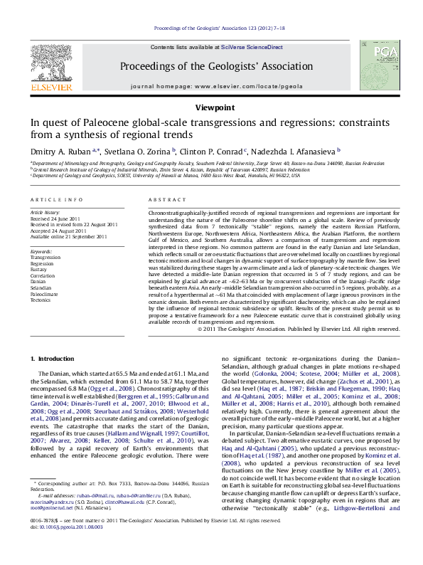 (PDF) In quest of Paleocene global-scale transgressions and regressions ...