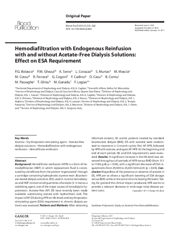 (PDF) Hemodiafiltration With Endogenous Reinfusion Improved ...