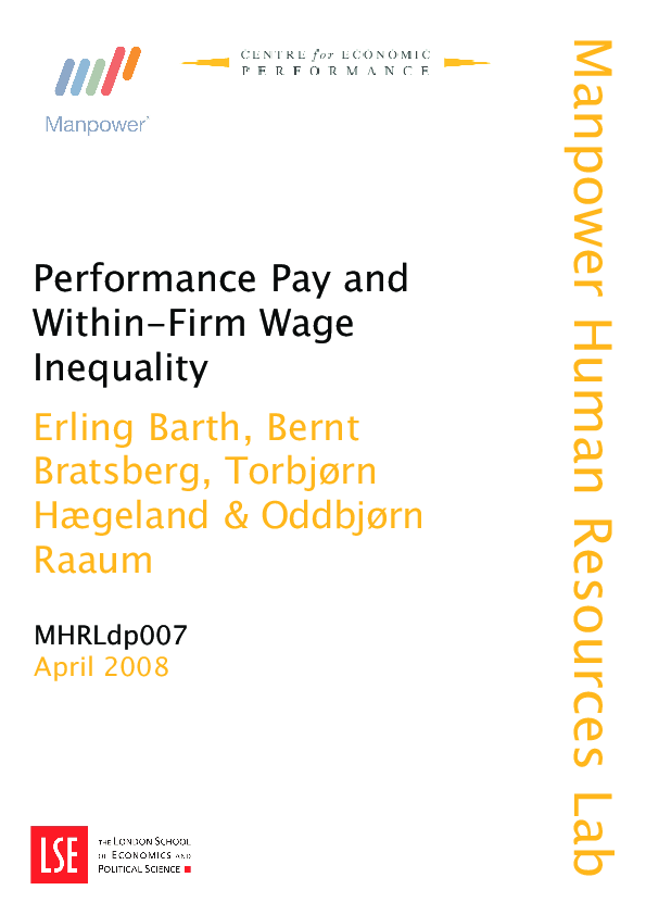 (PDF) Manpower Human Resources Lab Performance Pay and Within-Firm Wage ...