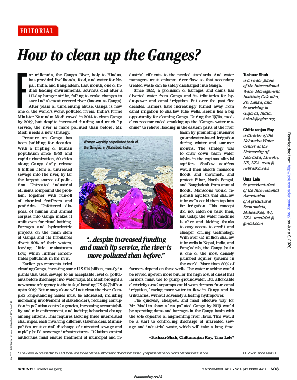 (PDF) How to clean up the Ganges?