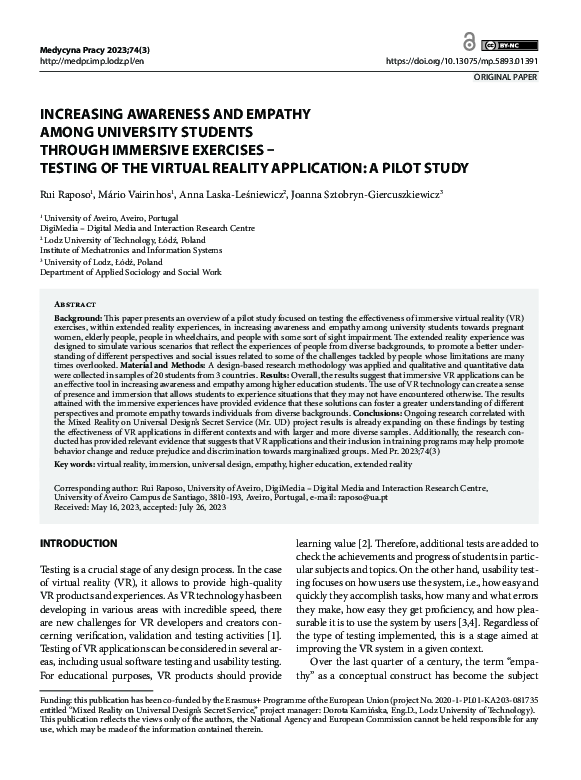 (PDF) Increasing awareness and empathy among university students ...