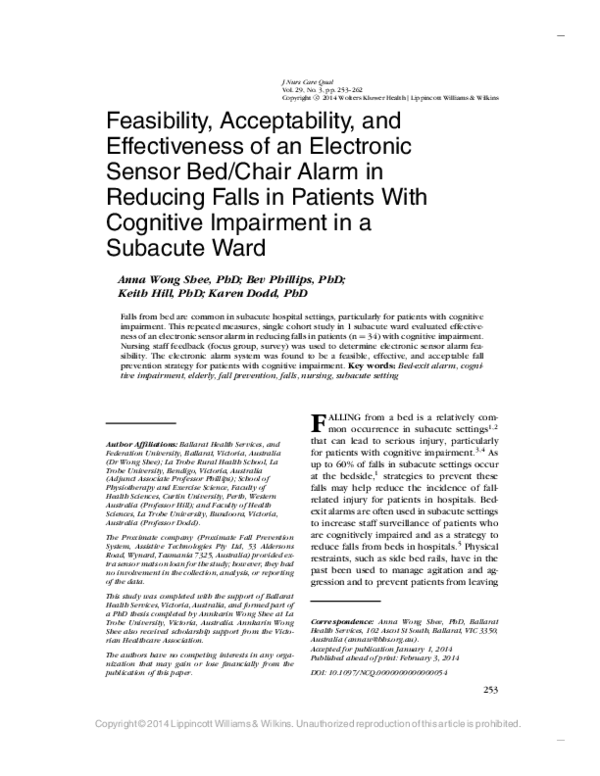 (PDF) Feasibility, acceptability, and effectiveness of a multidisciplinary intervention in ...