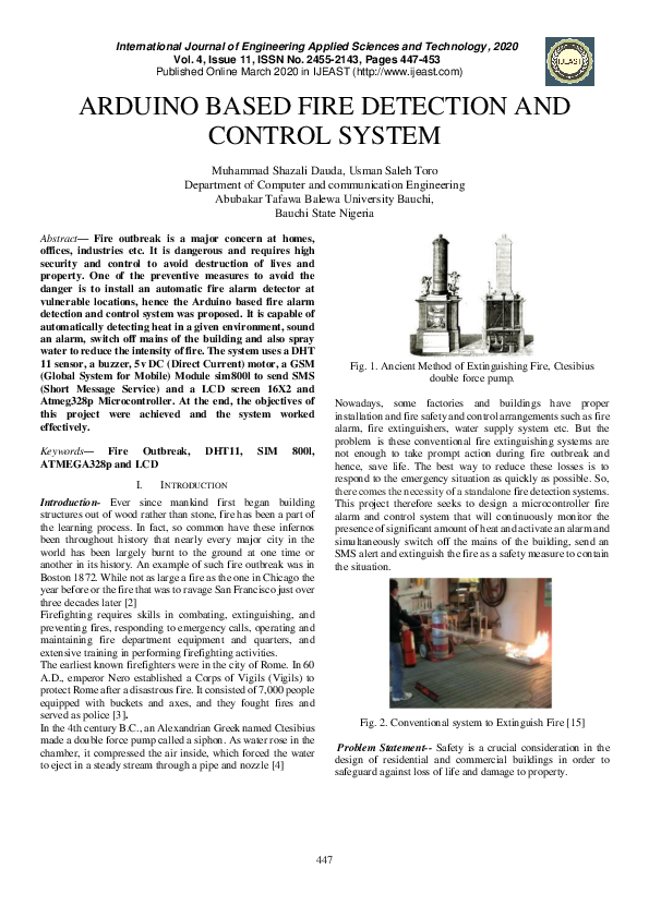 (PDF) Arduino Based Fire Detection and Control System | Muhammad Dauda - Academia.edu
