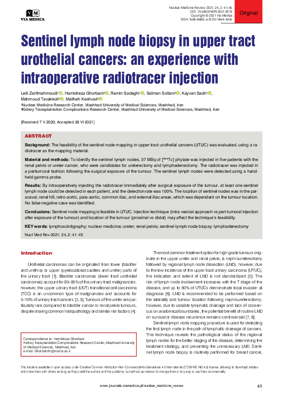 (PDF) Sentinel lymph node biopsy in upper tract urothelial cancers: an ...