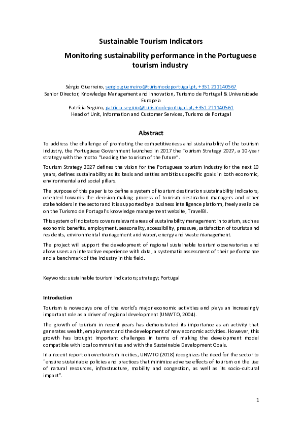 (PDF) Sustainable Tourism Indicators Monitoring sustainability ...