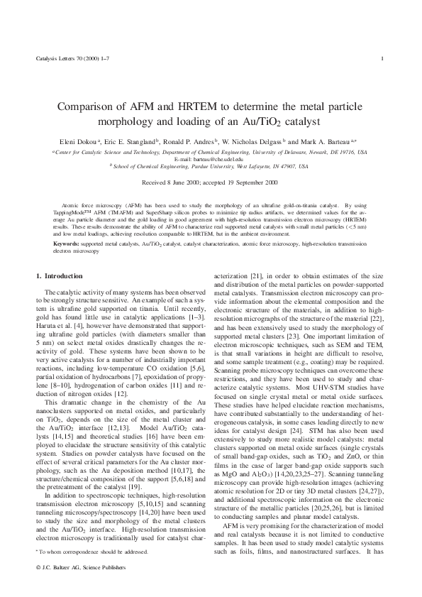 (PDF) Comparison of AFM and HRTEM to determine the metal particle ...