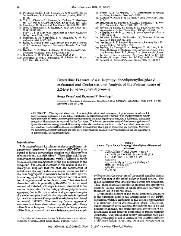 (PDF) Crystalline features of 4,4'-isopropylidenediphenylbis(phenyl ...