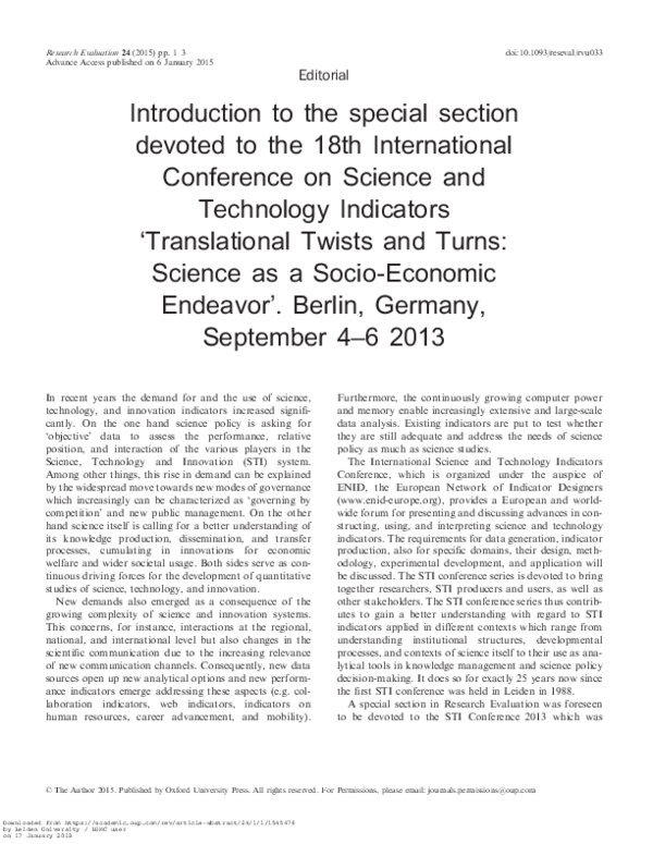 (PDF) Introduction to the special section devoted to the 18th ...