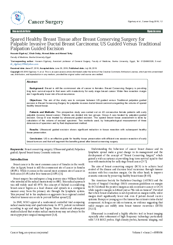 (PDF) Spared Healthy Breast Tissue after Breast Conserving Surgery for ...