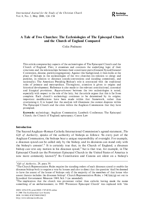 (PDF) A Tale of Two Churches: The Ecclesiologies of The Episcopal ...