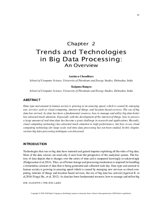 (PDF) Trends and Technologies in Big Data Processing