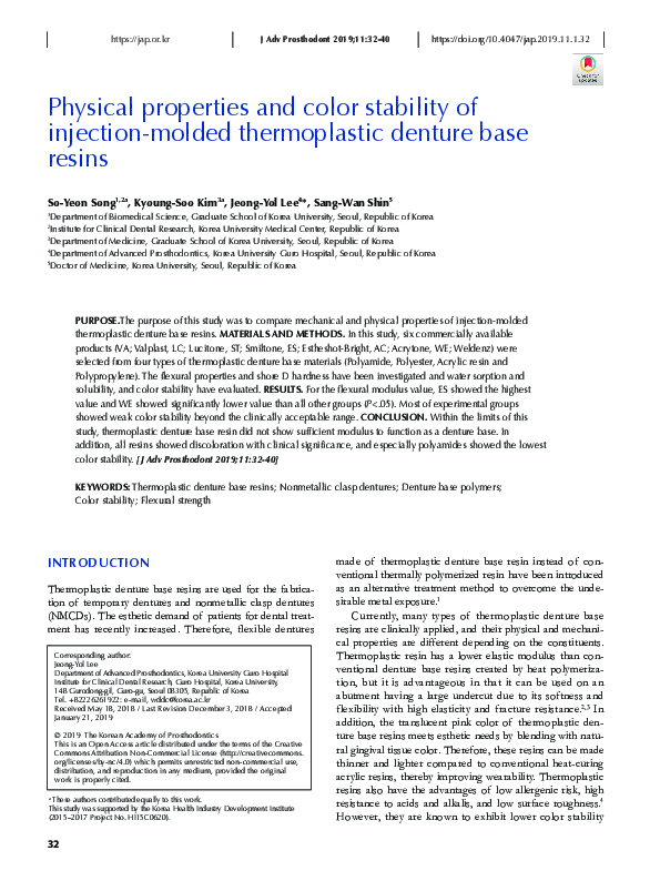 (PDF) Physical properties and color stability of injection-molded ...