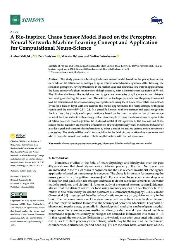 (PDF) A Bio-Inspired Chaos Sensor Model Based on the Perceptron Neural Network: Machine Learning ...