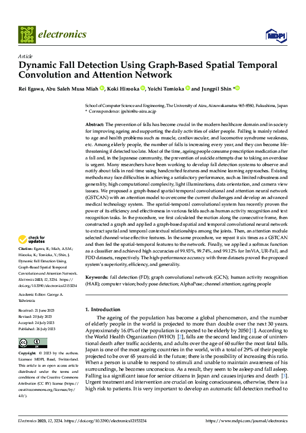 Pdf Dynamic Fall Detection Using Graph Based Spatial Temporal