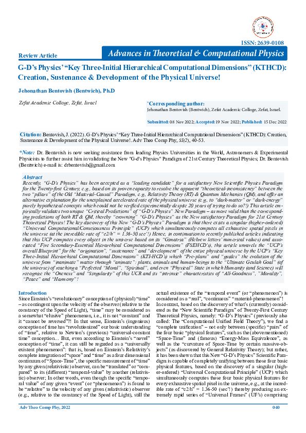 (PDF) G-D's Physics' "Key Three-Initial Hierarchical Computational Dimensions" (KTHCD): Creation ...
