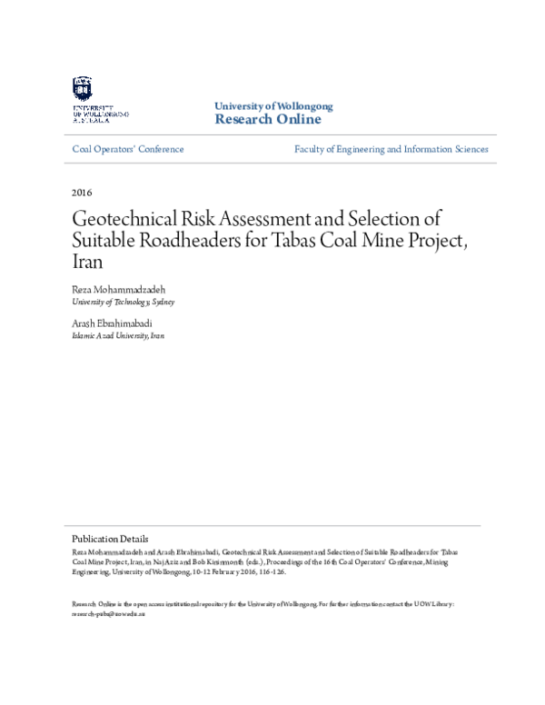 (PDF) Geotechnical Risk Assessment and Selection of Suitable ...