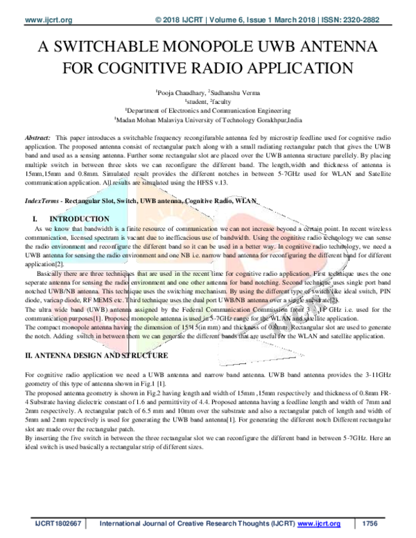 (PDF) A Switchable Monopole Uwb Antenna for Cognitive Radio Application
