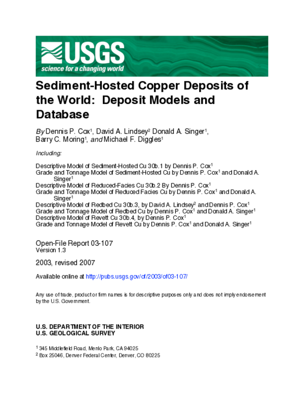 (PDF) Sediment-hosted copper deposits of the world: Deposit models and ...