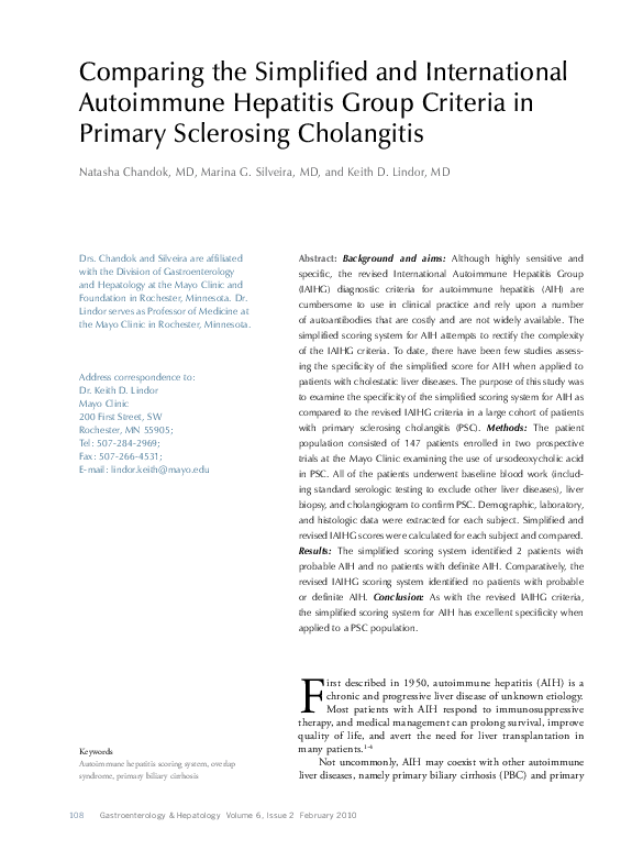 (PDF) Comparing the simplified and international autoimmune hepatitis ...